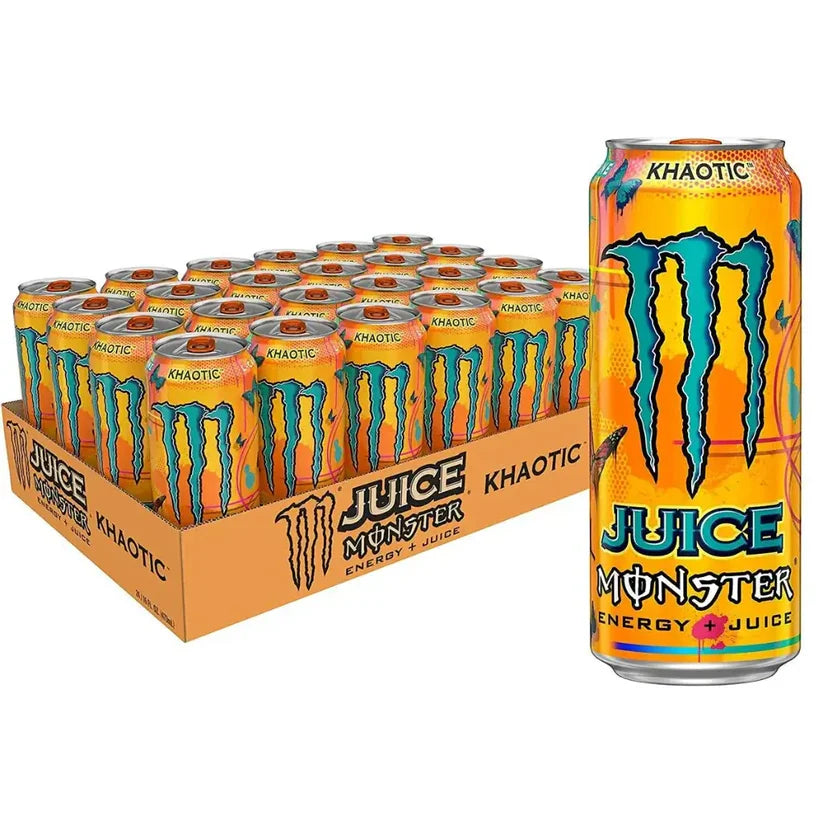 [24 Pack] Monster Energy Juice Monster Khaotic Tropical Orange, Energy