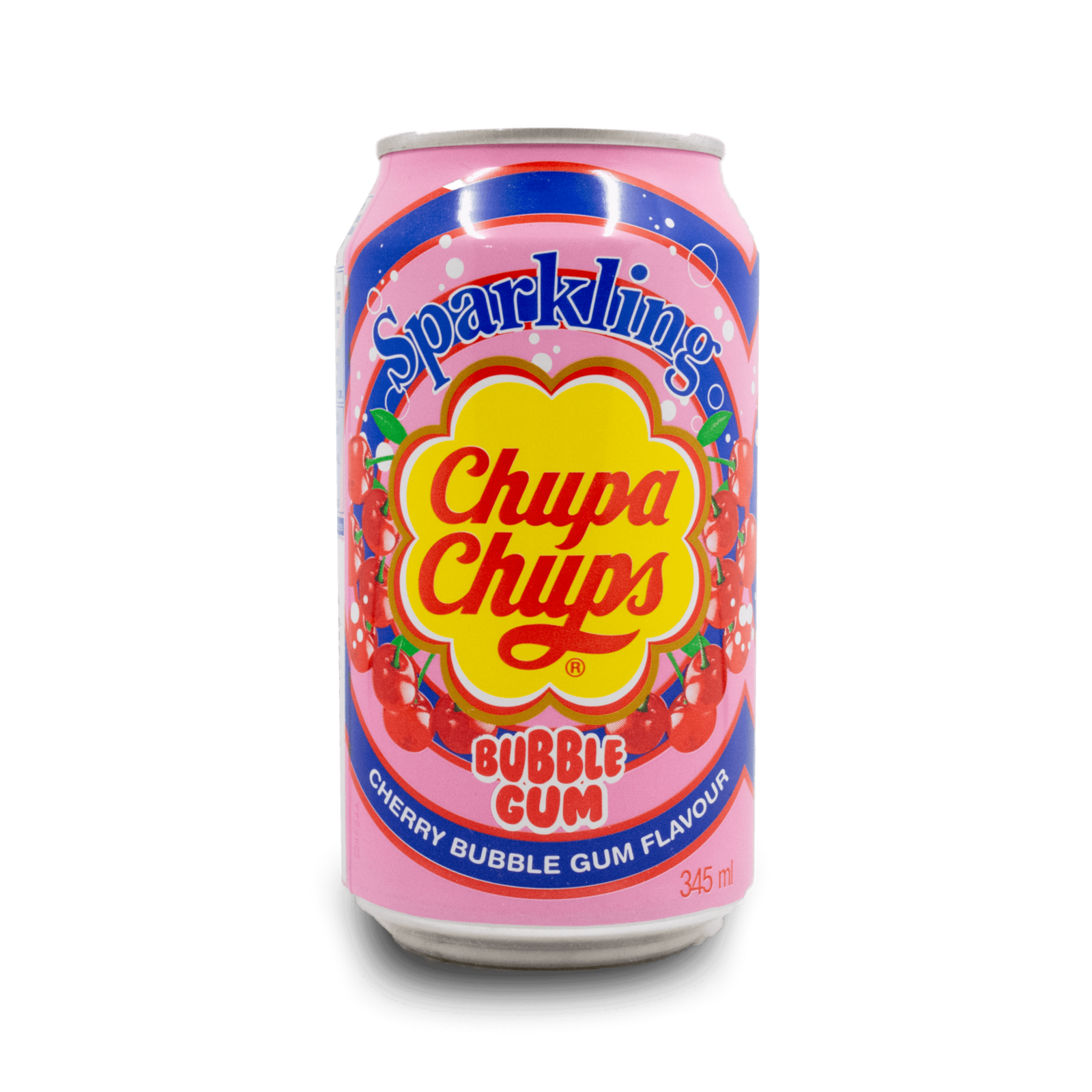 [Pack of 24] Chupa Chups Sparkling Bubble Gum Cherry, 345 ml